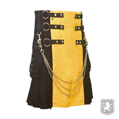 Scottish Black and Yellow Kilt - Gothic Kilt for Sale