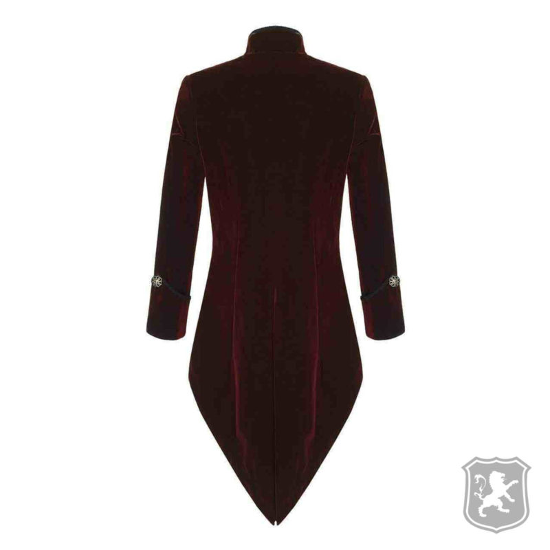 Red Velvet Goth Steampunk Victorian Tail Coat Jacket - Kilt Zone